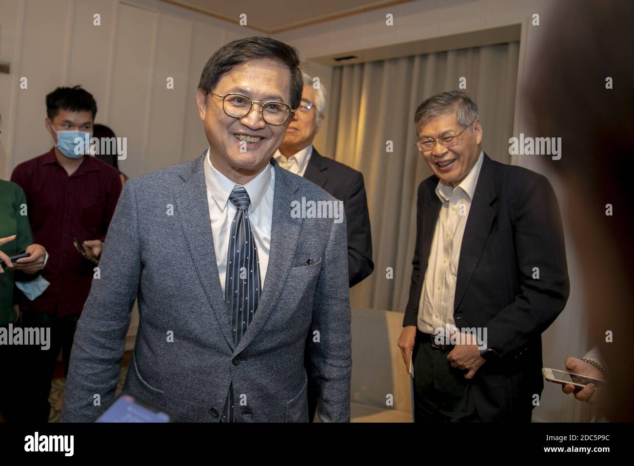 Taipei. 13th Aug, 2020. Tung Tzu-Hsien attends the press conference and ...