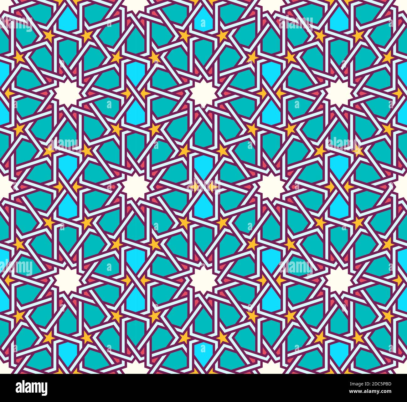 Traditional moorish tangled pattern. Seamless vector background. Plain ...