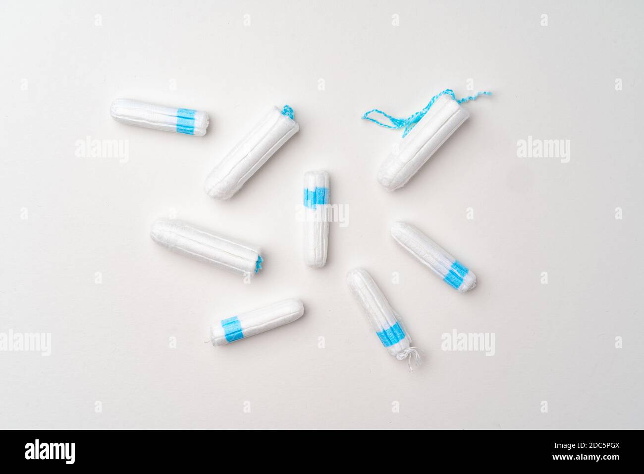 Heap of medical tampons on white background Stock Photo - Alamy