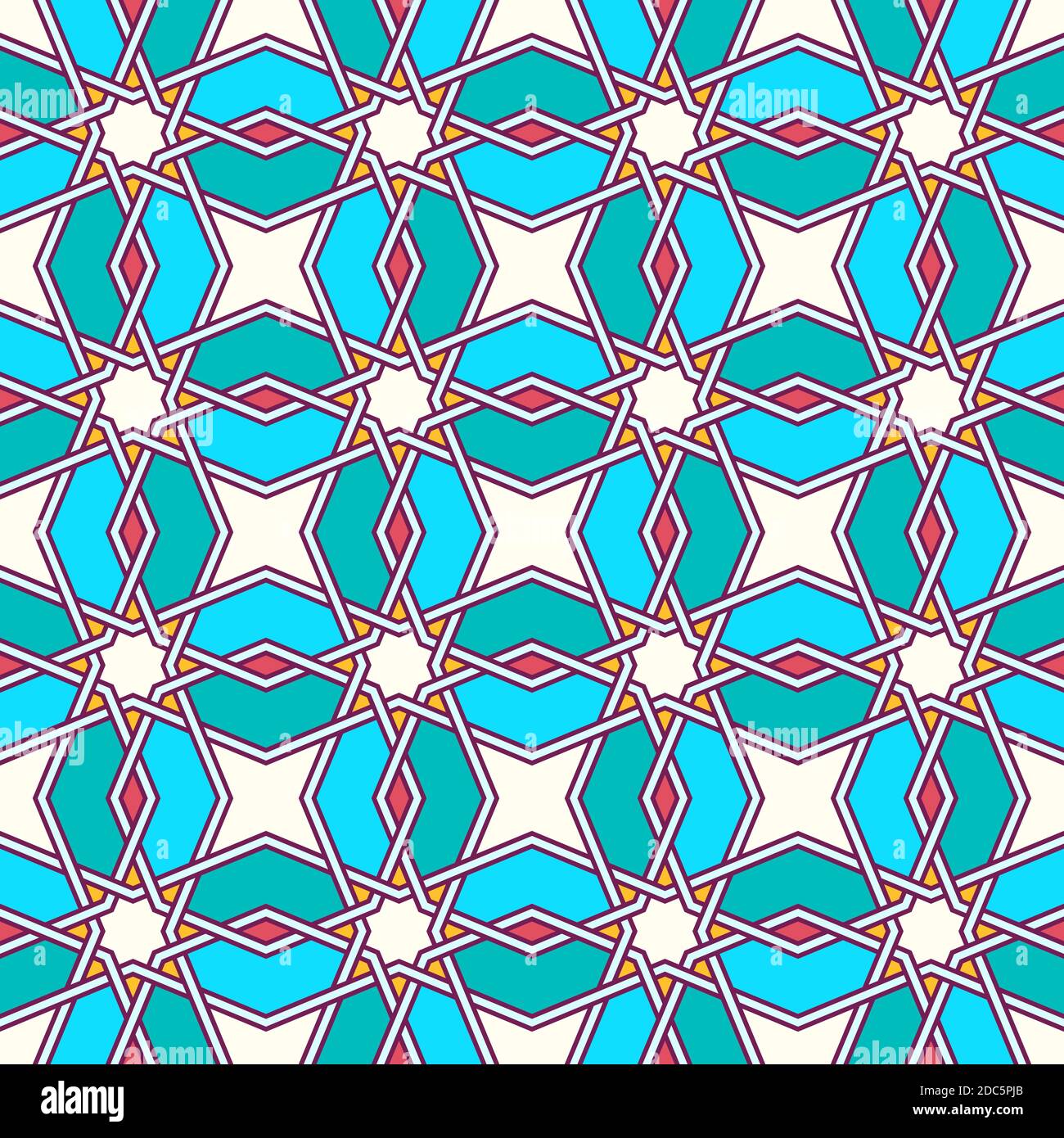 Traditional moorish tangled pattern. Seamless vector background. Plain ...