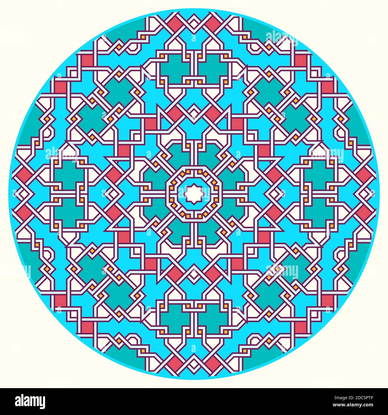 Tangled modern round pattern, based on traditional oriental patterns ...
