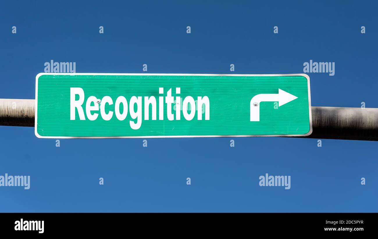 Street Sign the Direction Way to Recognition Stock Photo - Alamy