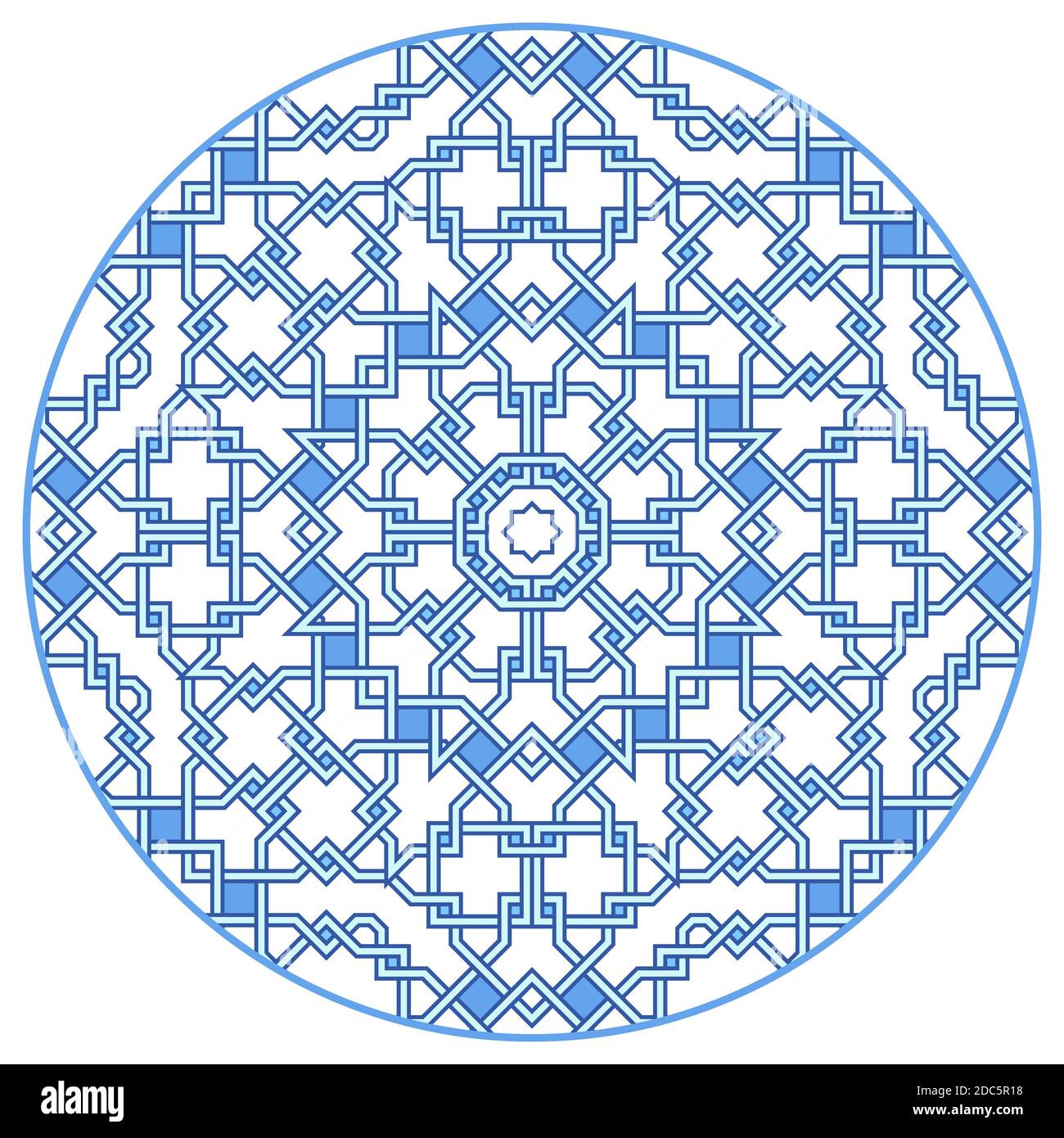 Tangled modern round pattern, based on traditional oriental patterns ...