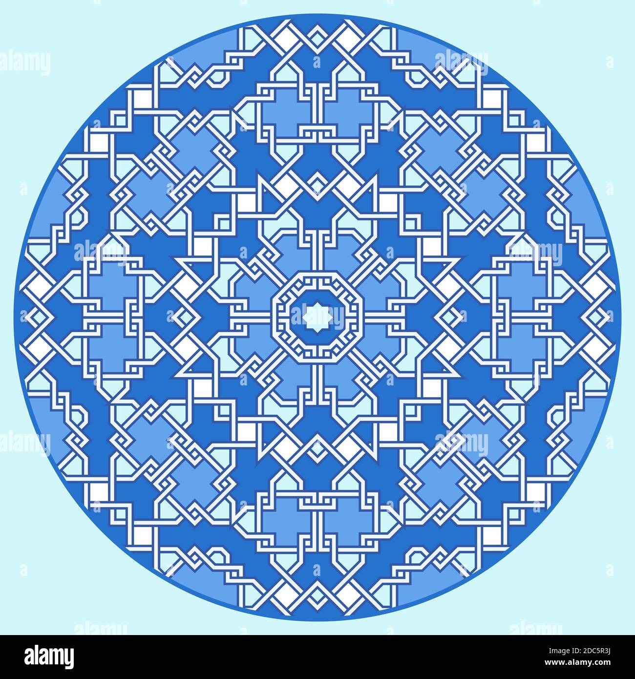 Tangled modern round pattern, based on traditional oriental patterns ...
