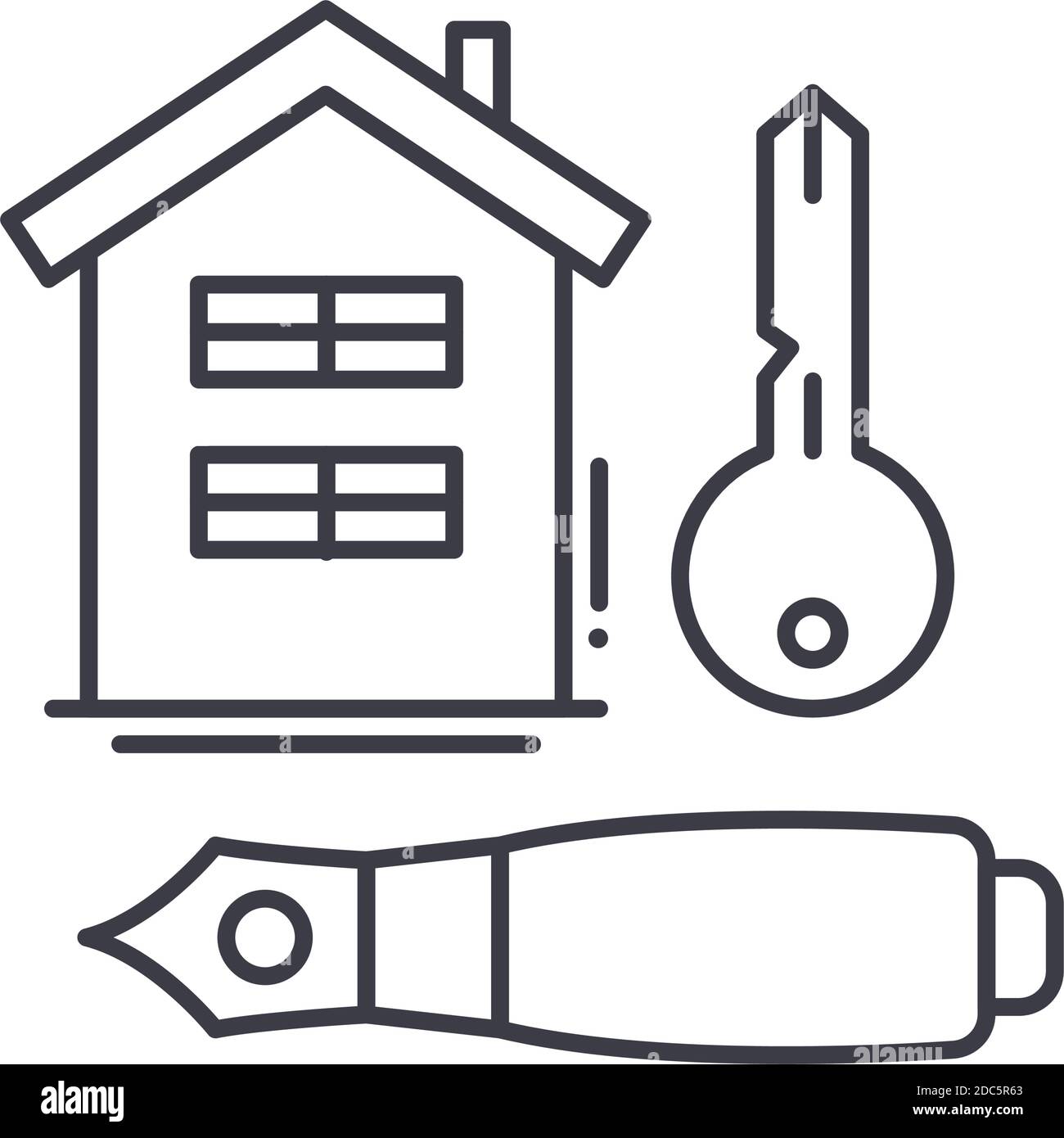 Lease icon, linear isolated illustration, thin line vector, web design ...