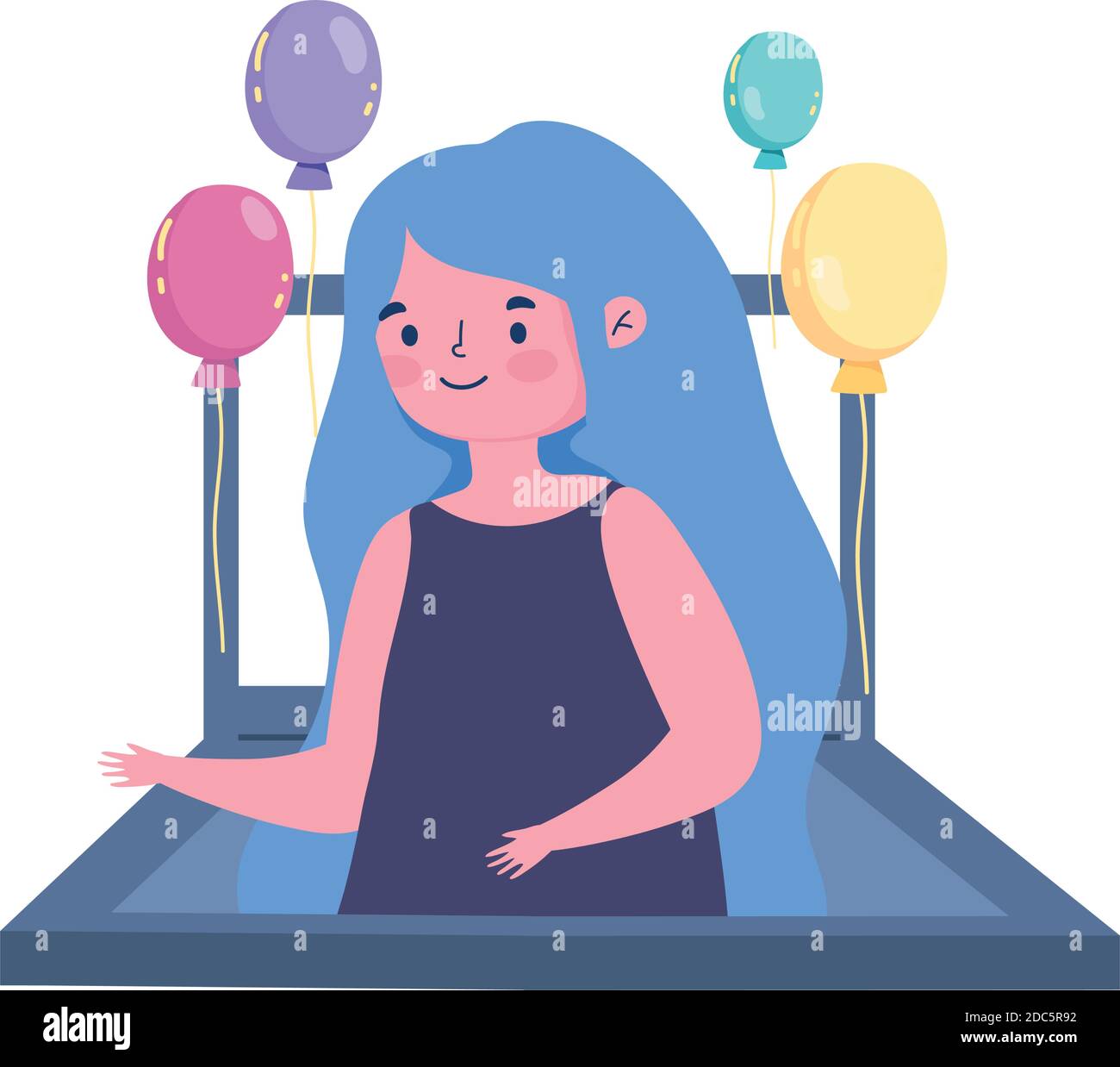 Laptop happy birthday screen Stock Vector Images - Alamy