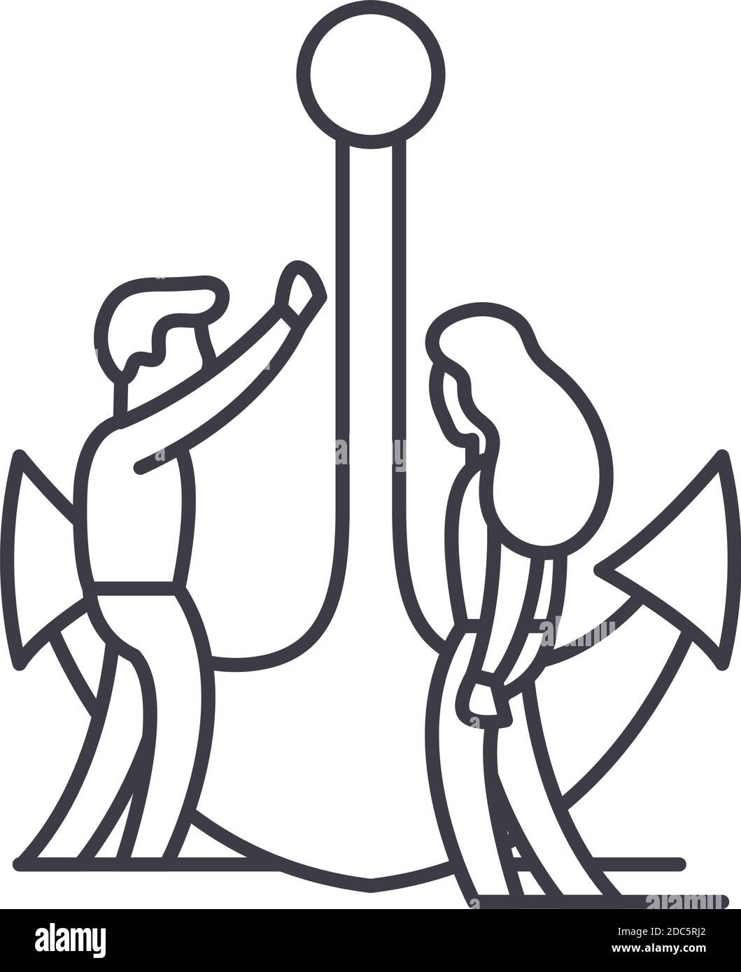 Leadership skills icon, linear isolated illustration, thin line vector ...