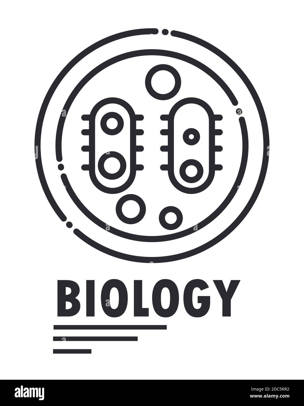 biology bacteria analysis science element line icon style vector ...