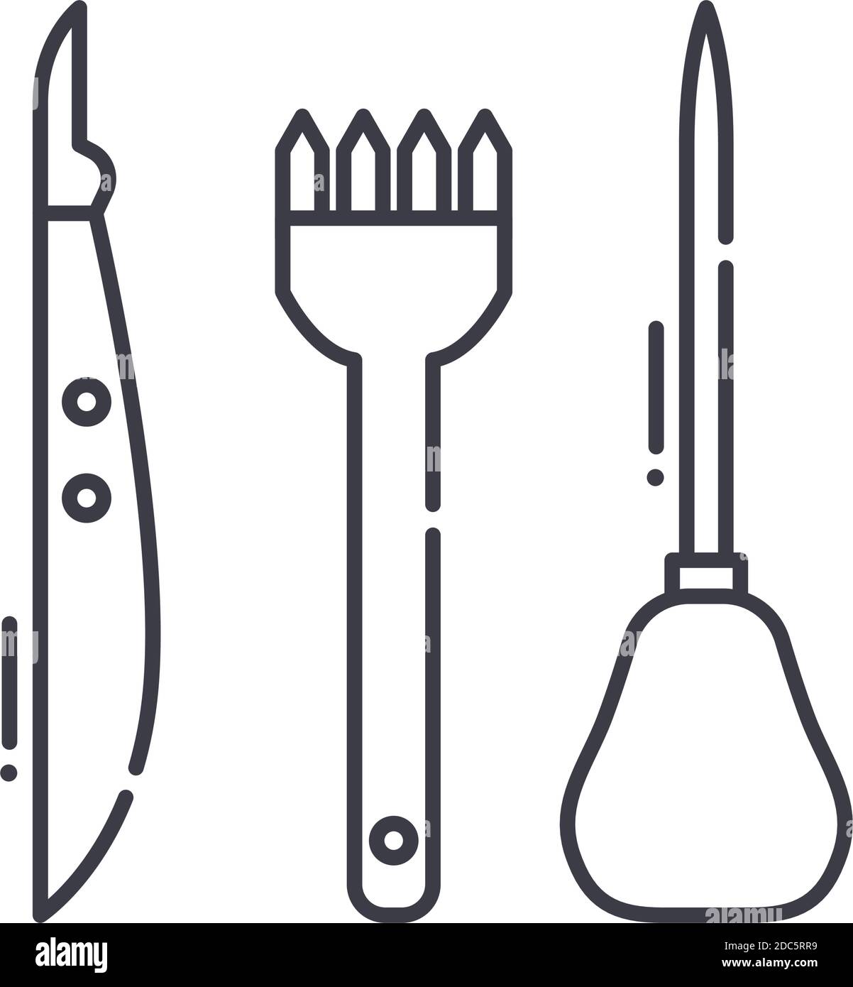 Leather tool icon, linear isolated illustration, thin line vector, web ...