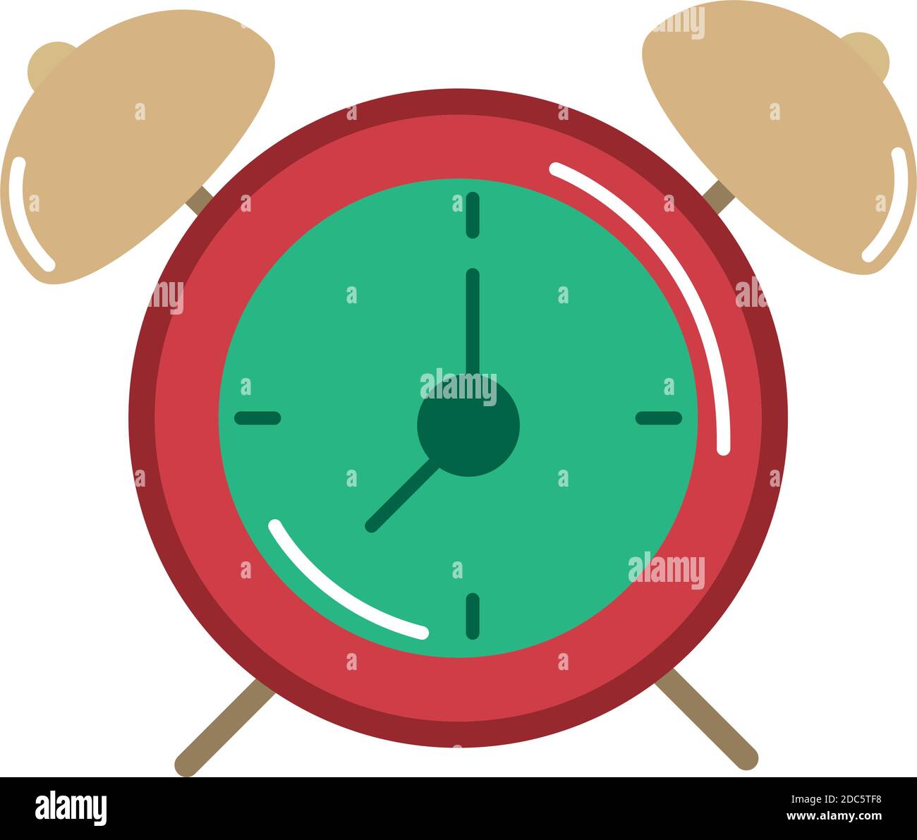 alarm clock time vintage cartoon vector illustration cartoon flat icon ...