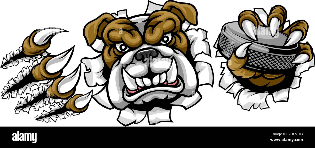 Bulldog Ice Hockey Player Animal Sports Mascot Stock Vector Image & Art ...