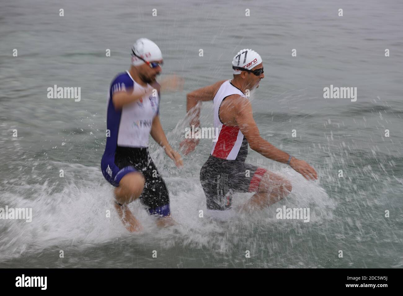 ISTANBUL, TURKEY - OCTOBER 18, 2020: Athletes competing in swimming ...