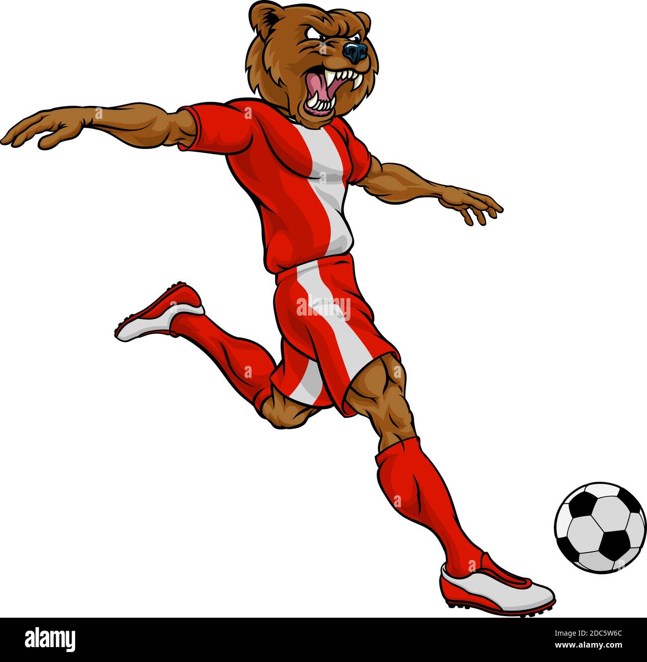 Bear Soccer Football Player Animal Sports Mascot Stock Vector Image ...