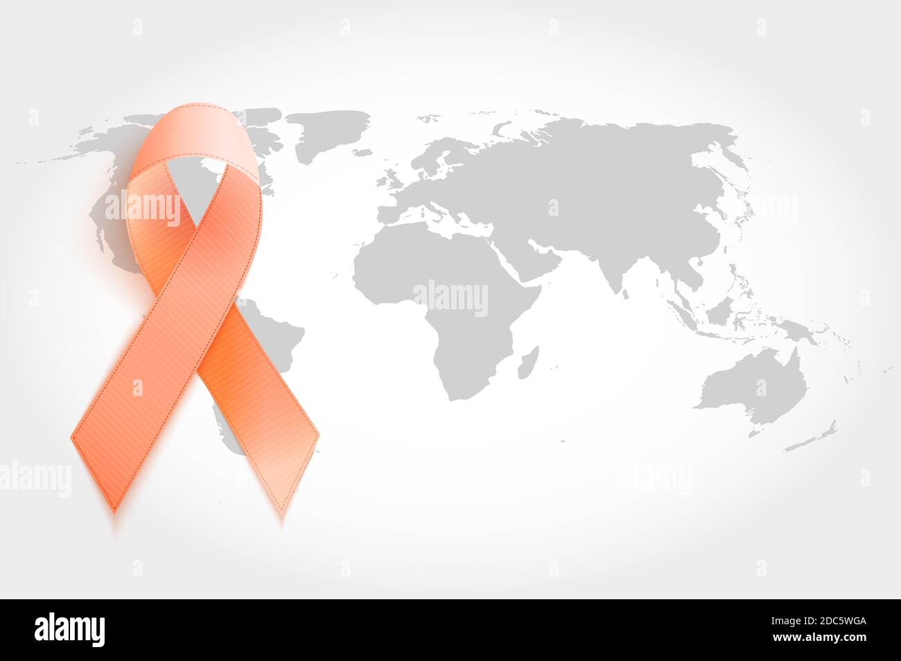 Orange Ribbon a Symbol of Leukemia. Illustration Stock Photo - Alamy