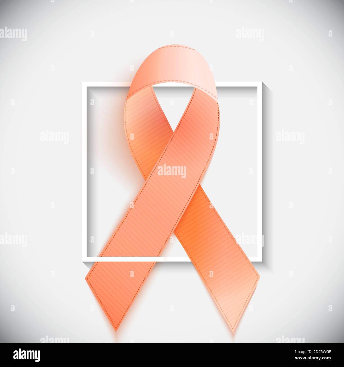 Orange Ribbon a Symbol of Leukemia. Illustration Stock Photo - Alamy