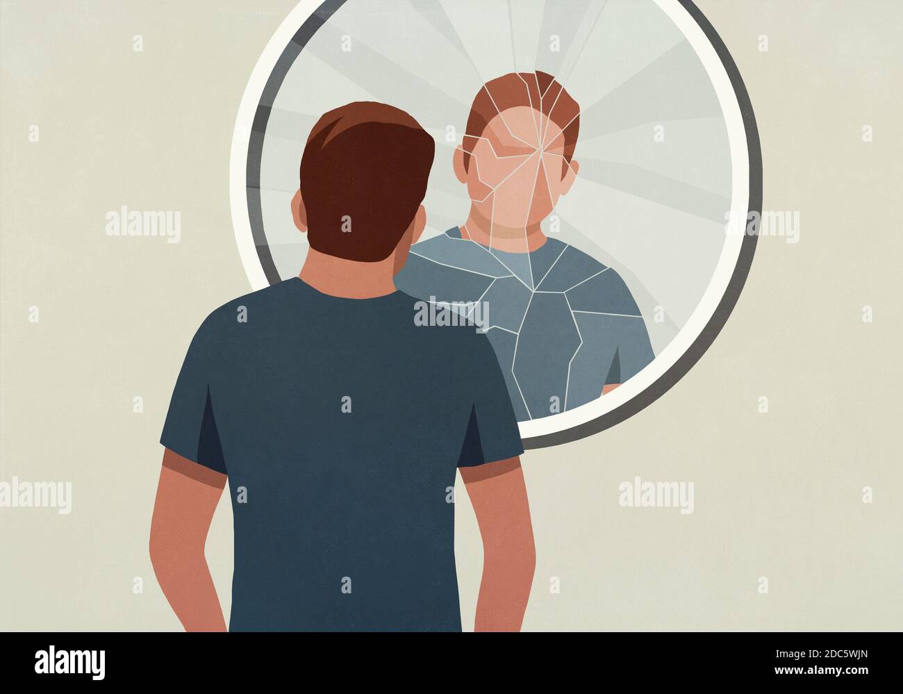 Insecure Person Looking In Mirror
