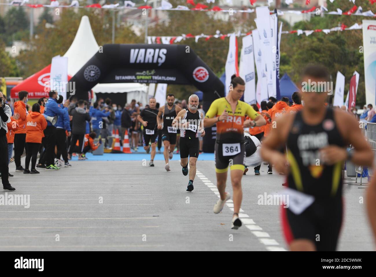 ISTANBUL, TURKEY - OCTOBER 18, 2020: Athletes competing in running ...