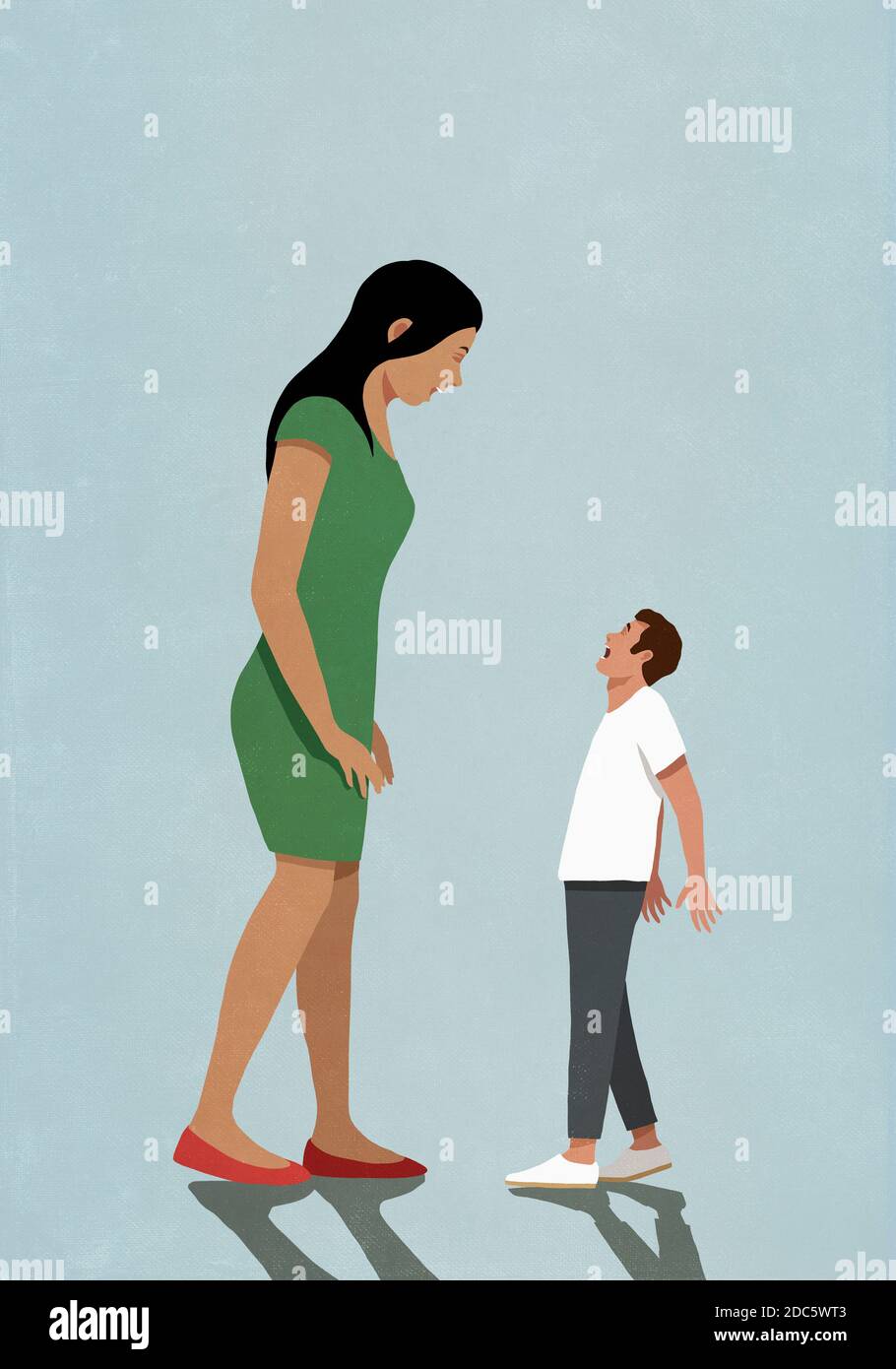 Large wife towering over small husband Stock Photo - Alamy