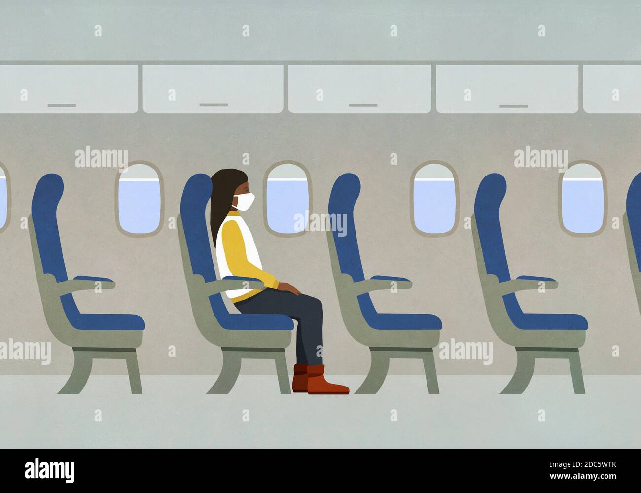 Woman riding airplane hi-res stock photography and images - Alamy