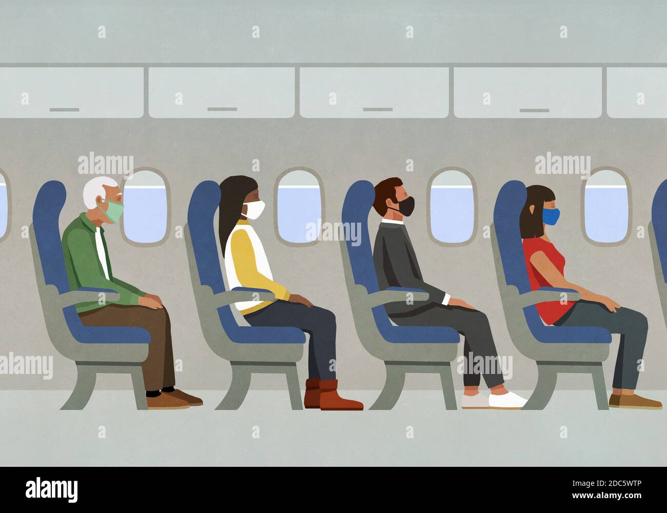 Woman riding airplane hi-res stock photography and images - Alamy