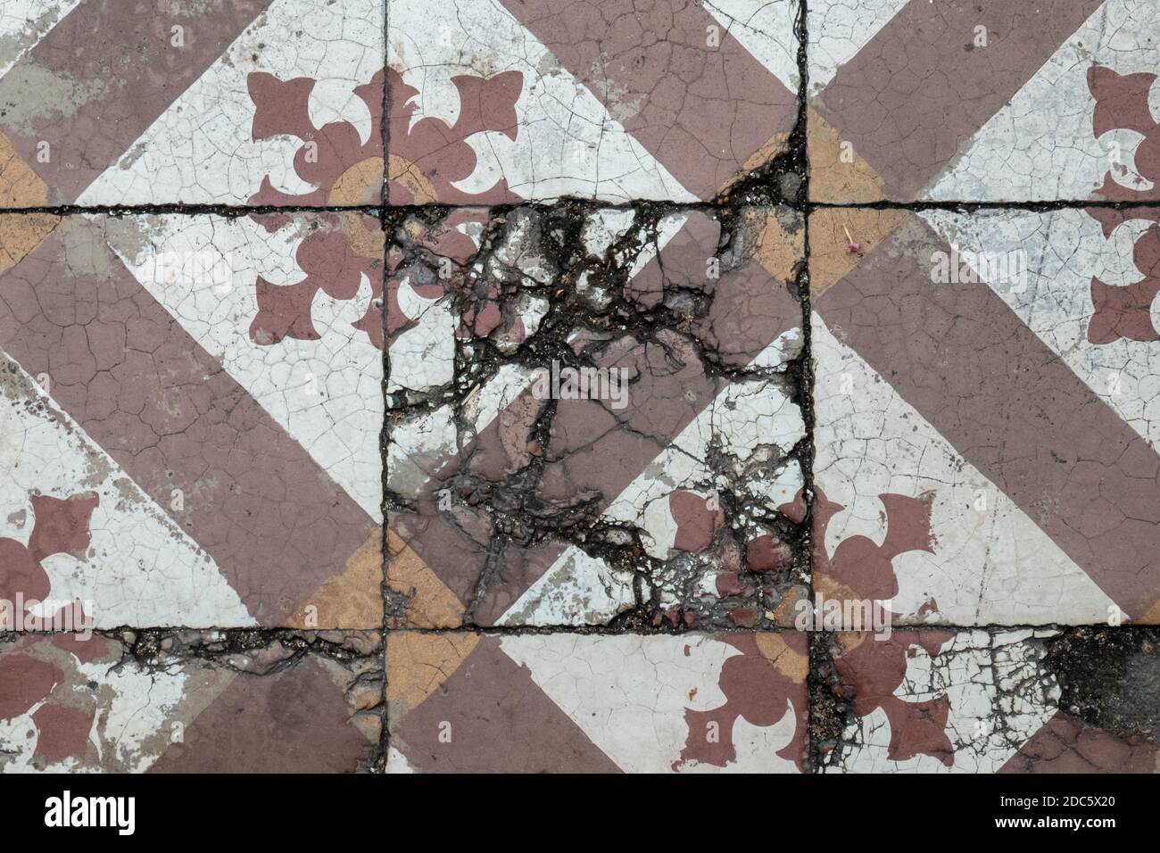 A top view shot of a broken ceramic floor tile Stock Photo - Alamy