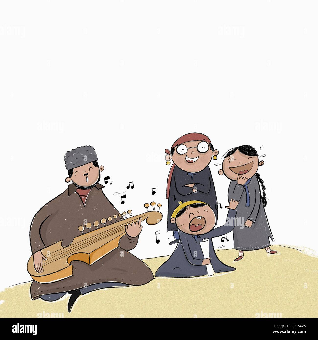 Family playing rubab and singing Stock Photo - Alamy