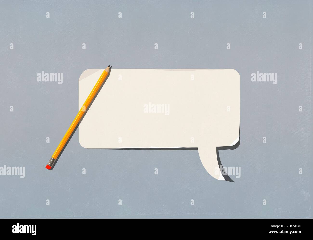 Blue color pencil speech hi-res stock photography and images - Alamy