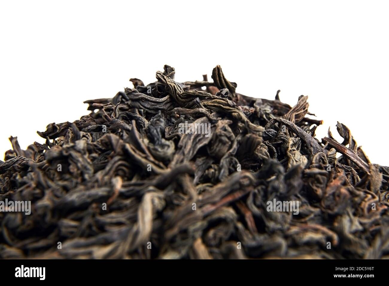 Black tea loose dried tea leaves. isolated on white background Stock ...