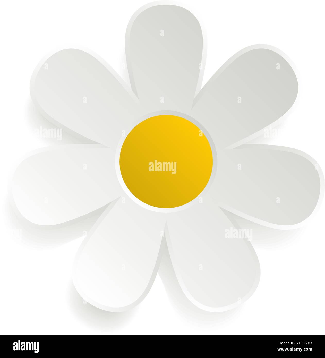Vector illustration that simulates the cut out paper style of a daisy ...