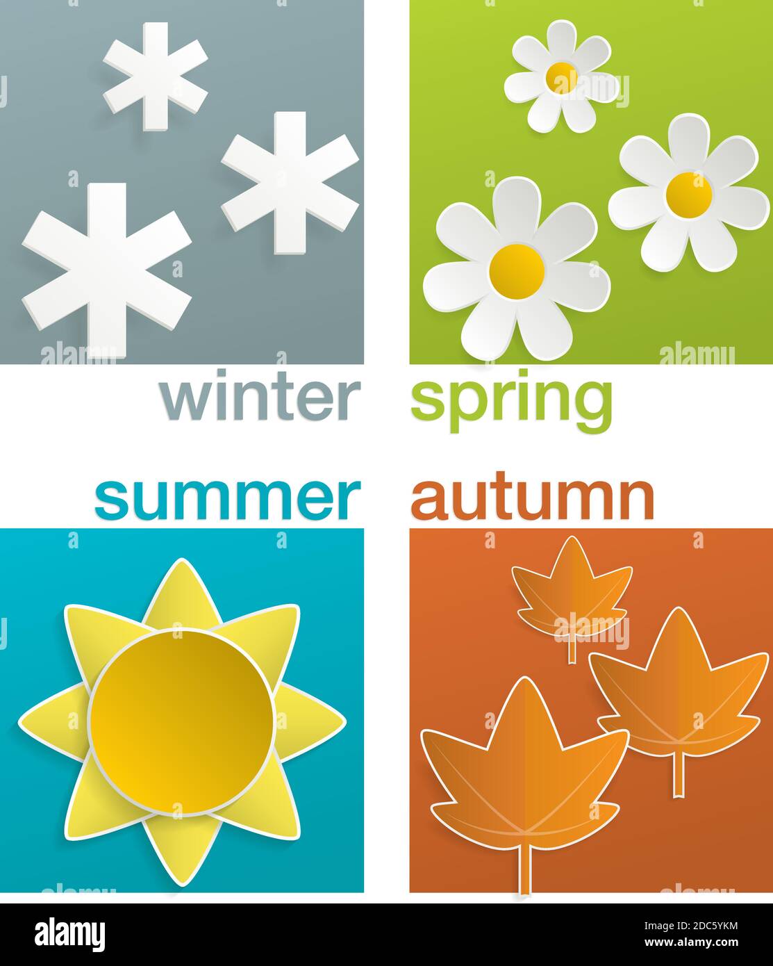 Four banners, one for each of the seasons of the year. Vector ...