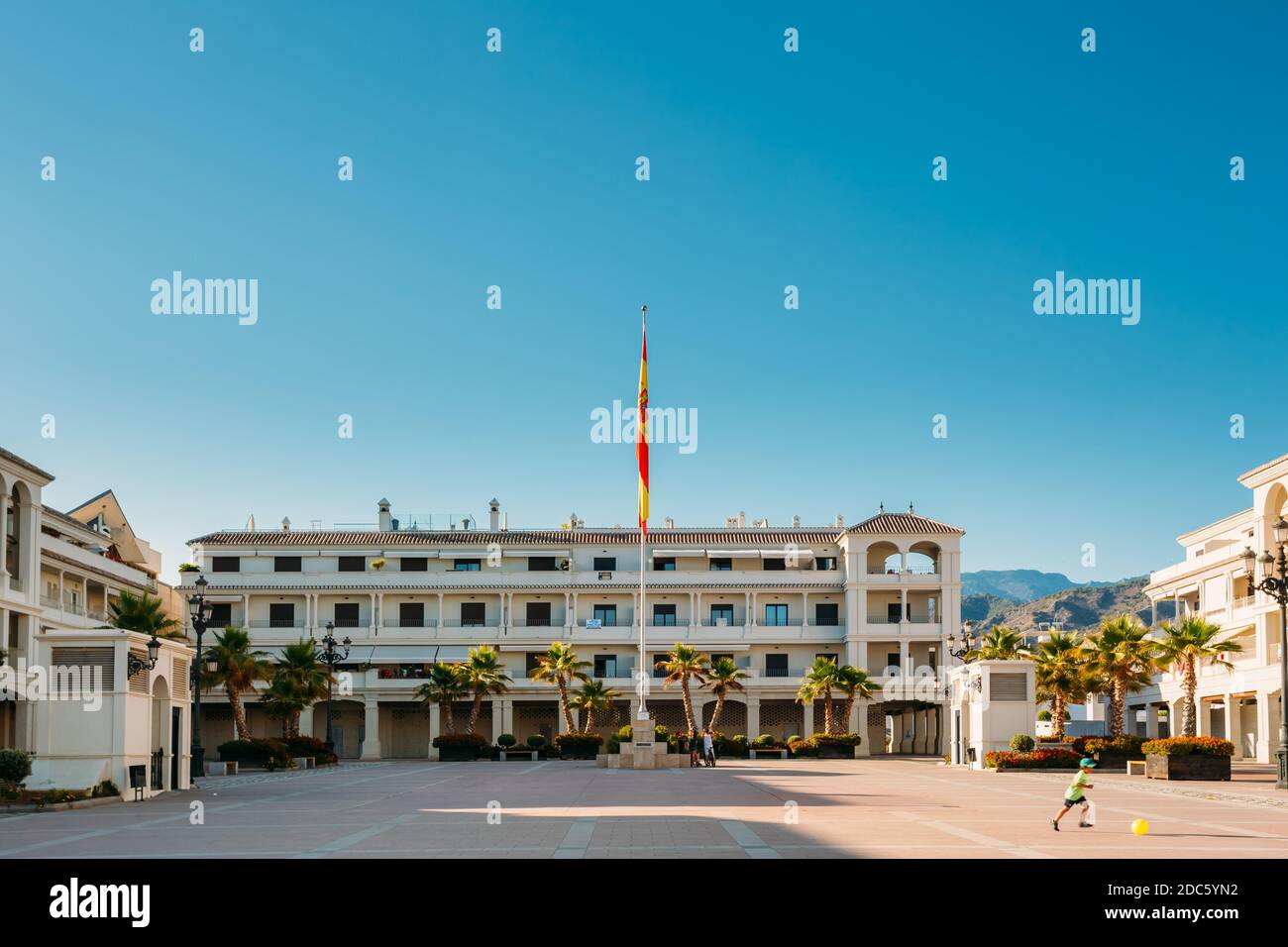 Spain Square In Nerja, Spain Stock Photo - Alamy