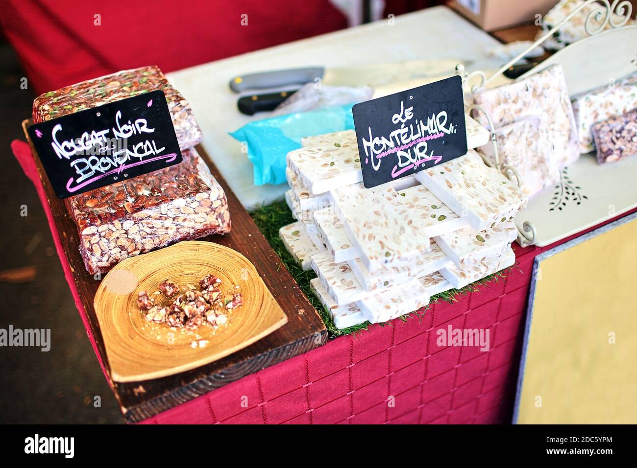 confectionery stall at street market. nougat Stock Photo - Alamy