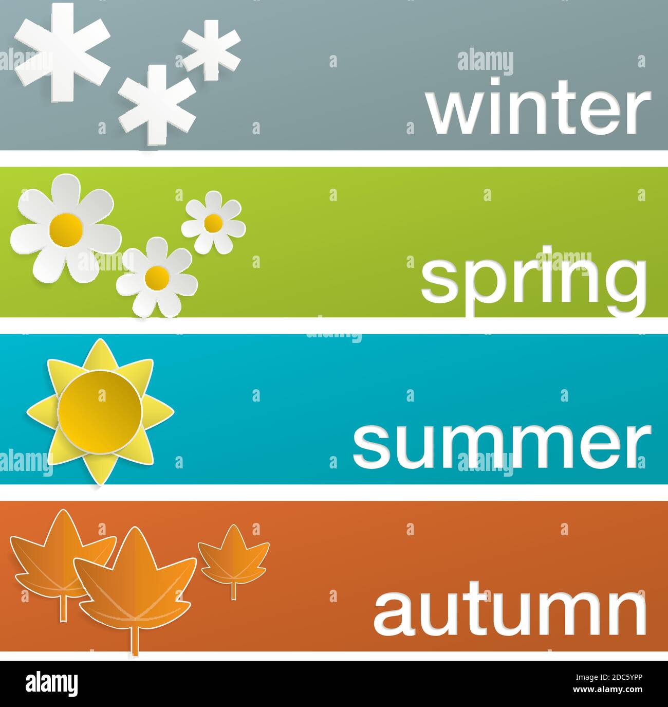 Four banners, one for each of the seasons of the year. Vector ...