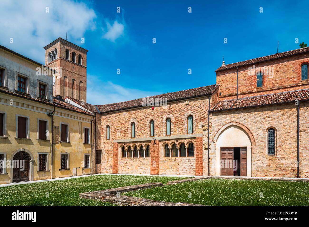 Ancient fortified village and abbey of Sesto al Reghena. Italy Stock ...