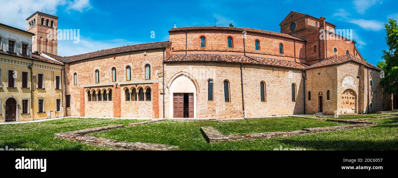 Ancient fortified village and abbey of Sesto al Reghena. Italy Stock ...