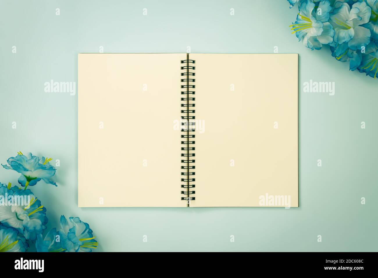 Top Table Spiral Notebook or Spring Notebook Mockup in Unlined Type on ...