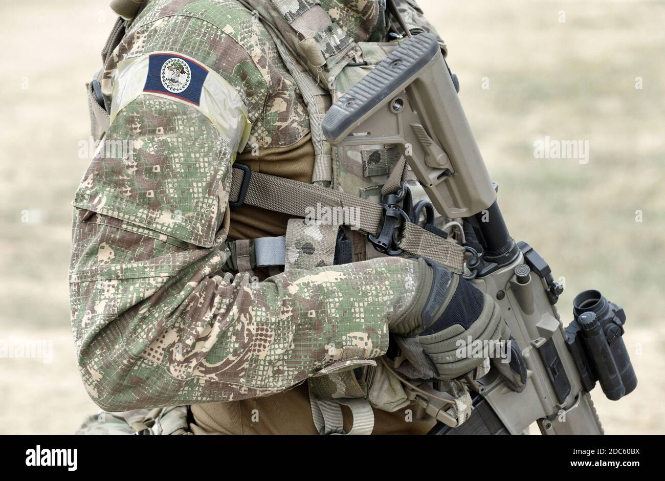 Soldier with flag belize hi-res stock photography and images - Alamy