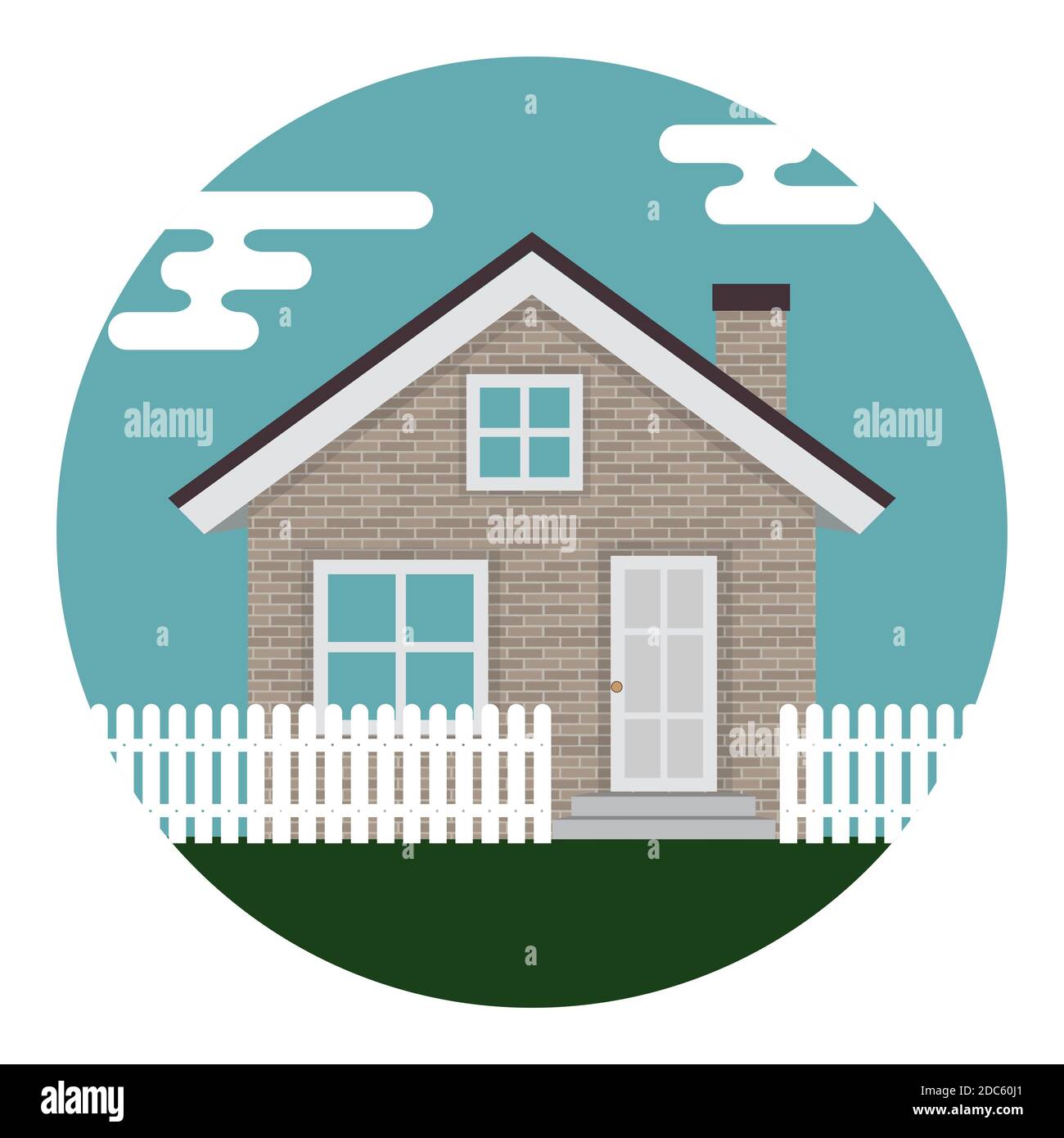 Abstract House Icon on White Background. Illustration Stock Photo - Alamy