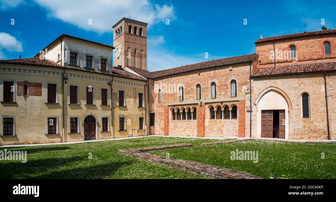 Ancient fortified village and abbey of Sesto al Reghena. Italy Stock ...