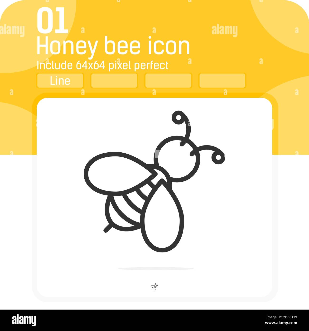 honey bee vector icon with lineal style isolated on white background ...