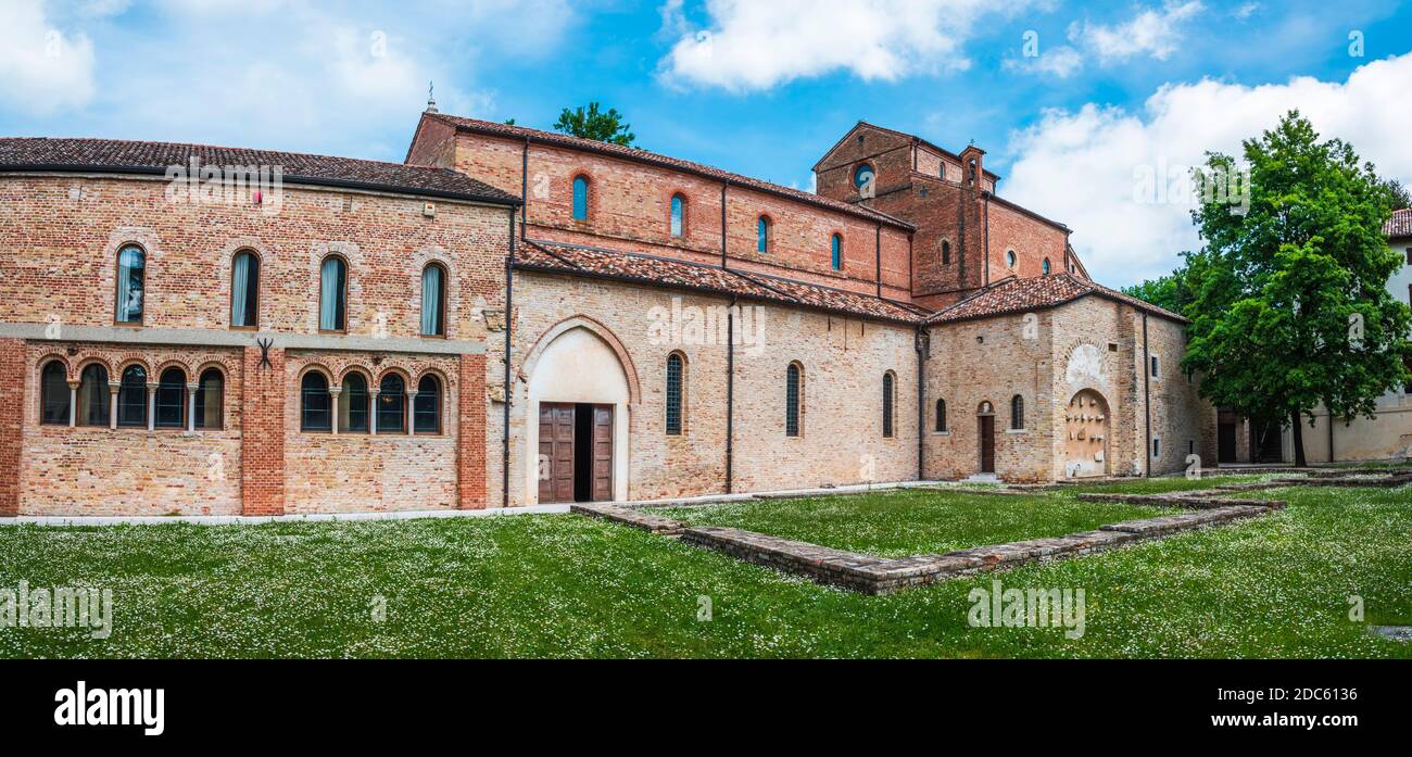 Ancient fortified village and abbey of Sesto al Reghena. Italy Stock ...
