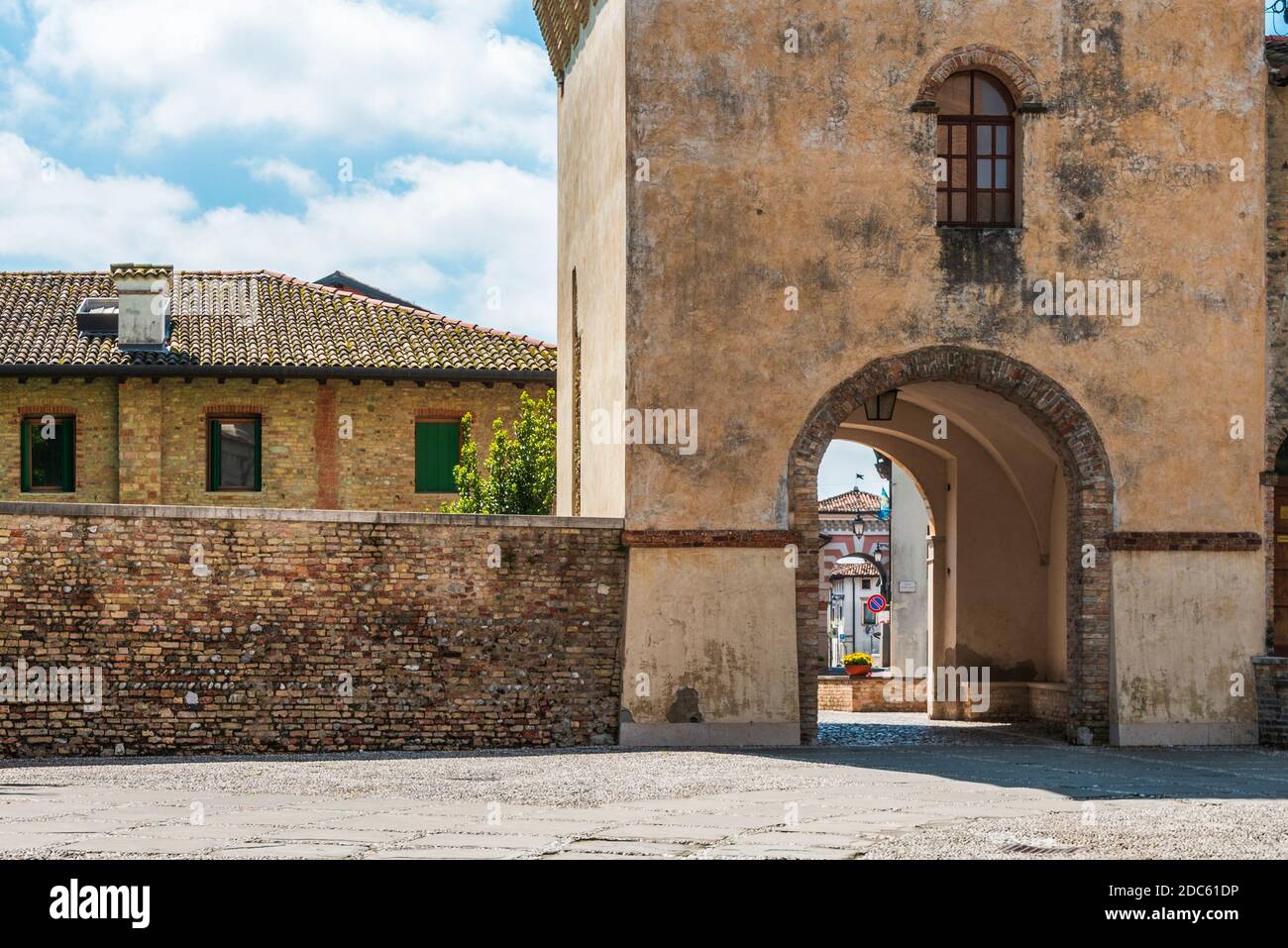 Ancient fortified village and abbey of Sesto al Reghena. Italy Stock ...