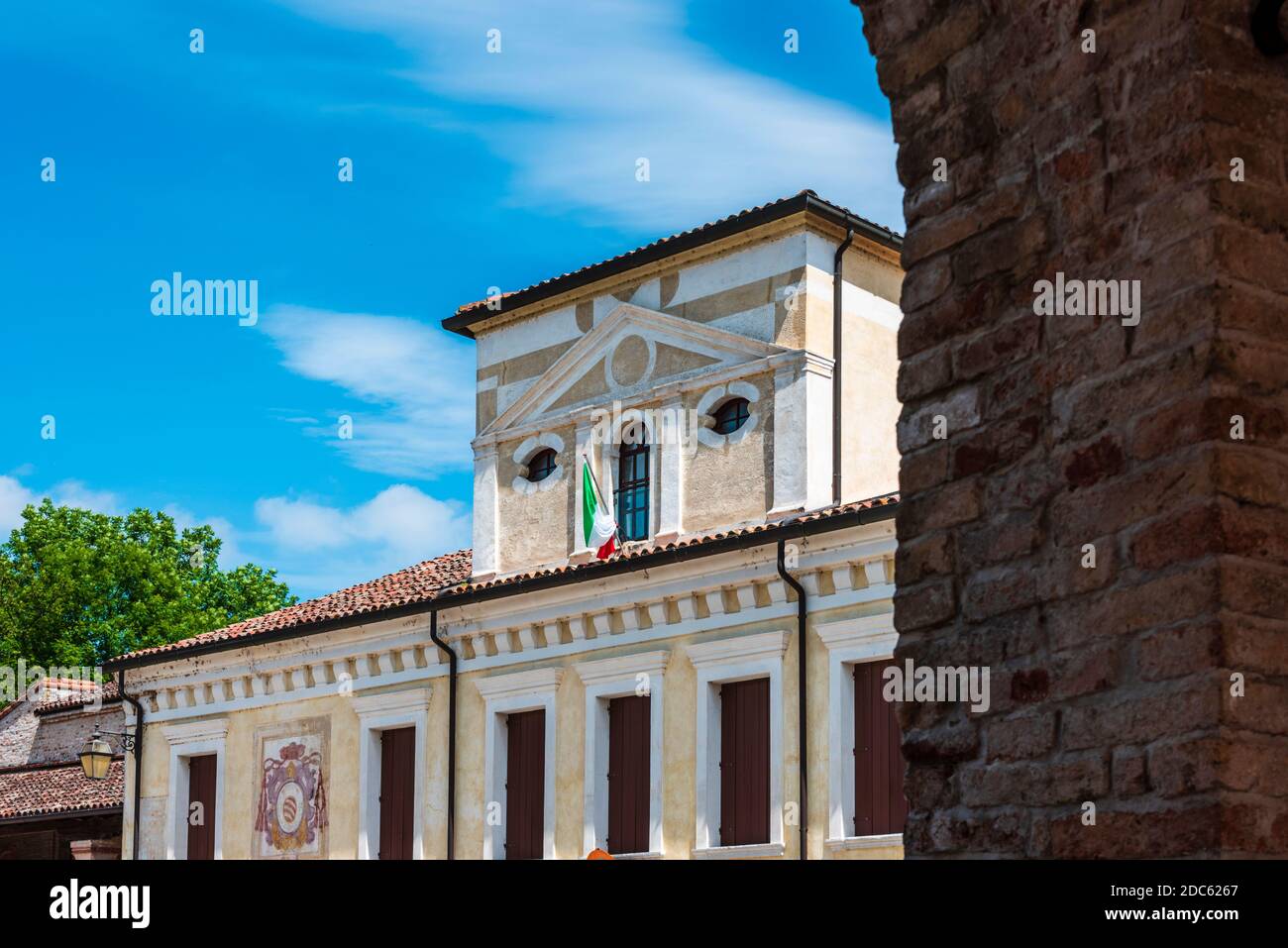Ancient fortified village and abbey of Sesto al Reghena. Italy Stock ...