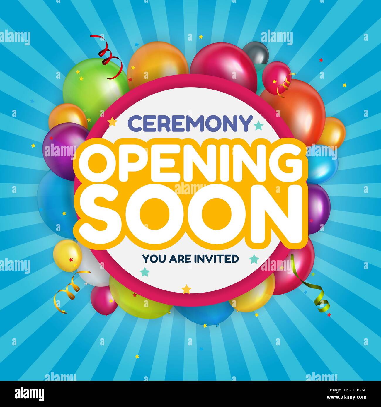 Opening Soon Invitation Card. Illustration Stock Photo - Alamy