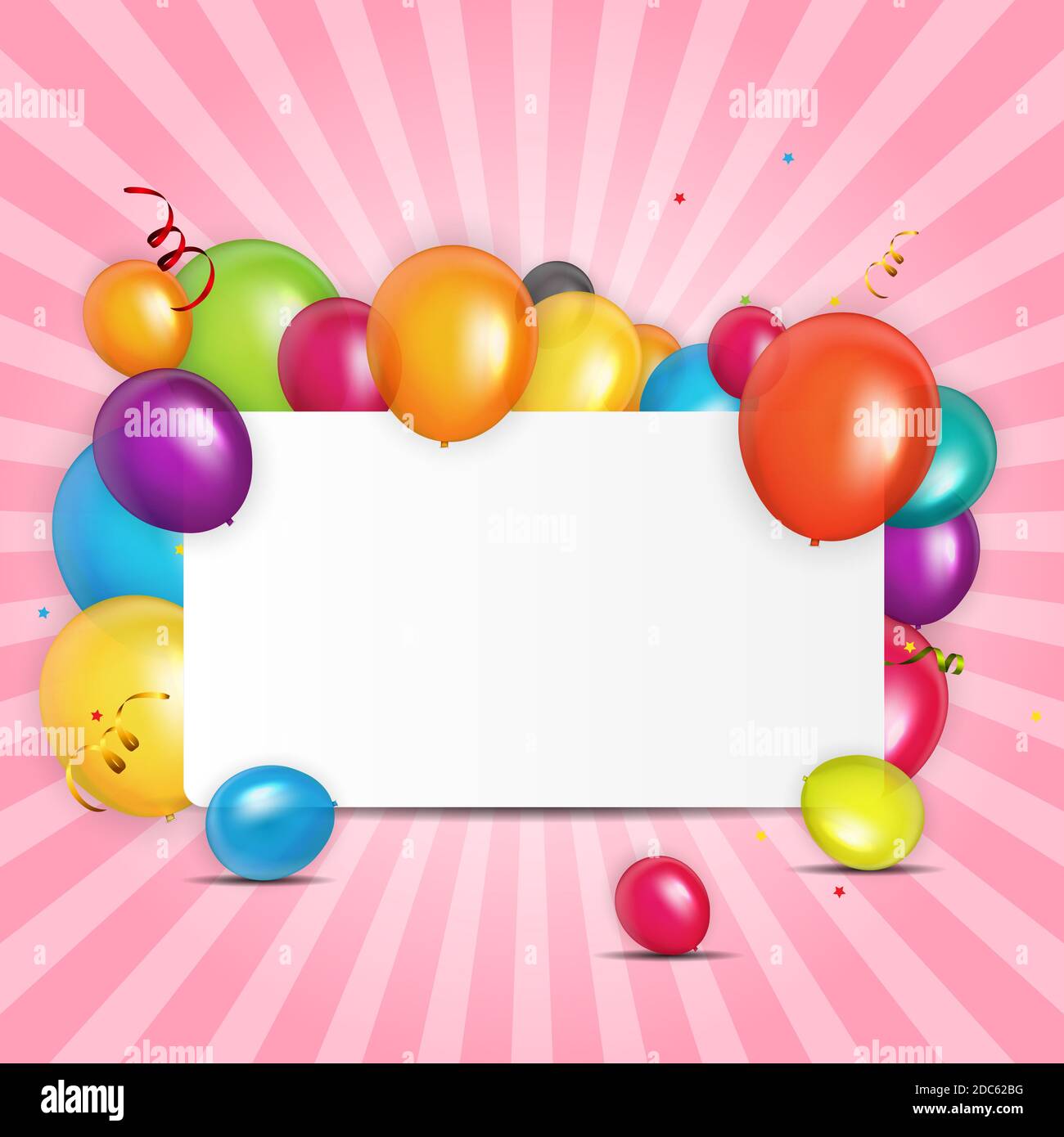 Color glossy balloons birthday card background Illustration Stock Photo ...