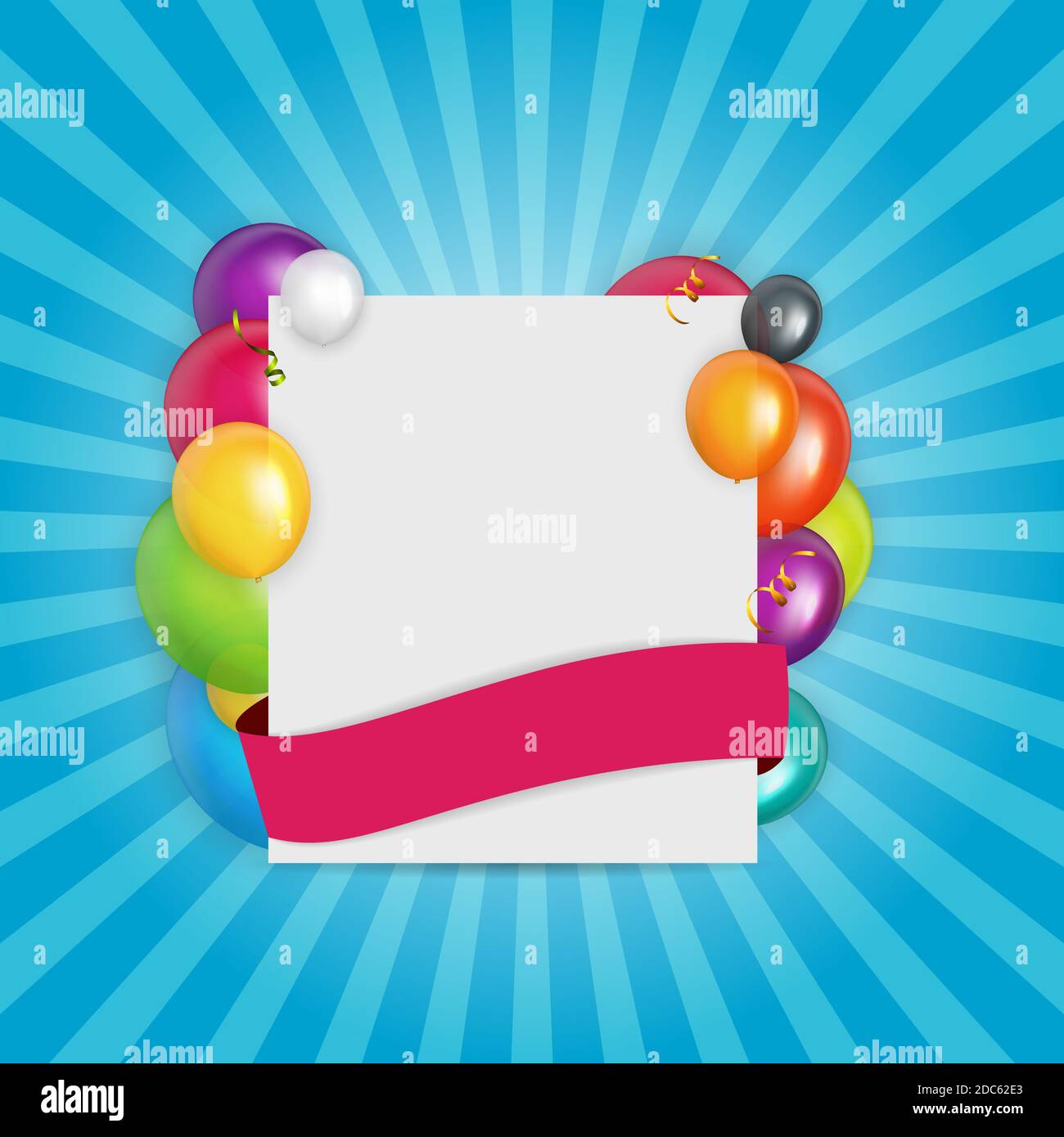 Color glossy balloons birthday card background Illustration Stock Photo ...
