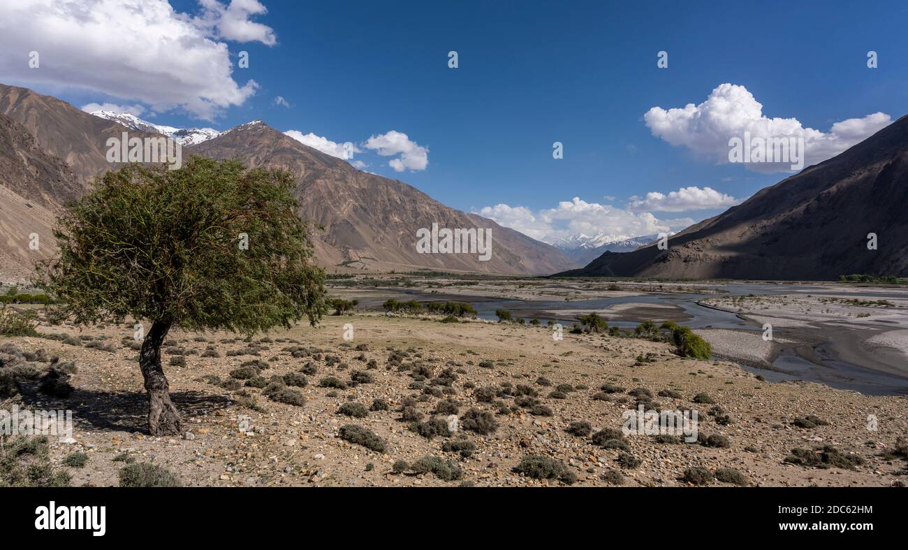 Panj River in the Wakhan Corridor on the border of Tajikistan and ...