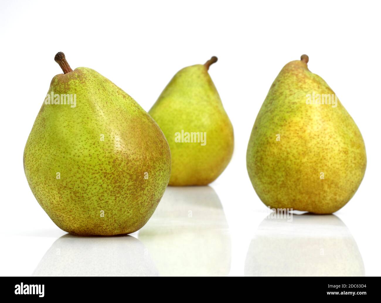 COMICE PEAR pyrus communis AGAINST WHITE BACKGROUND Stock Photo - Alamy