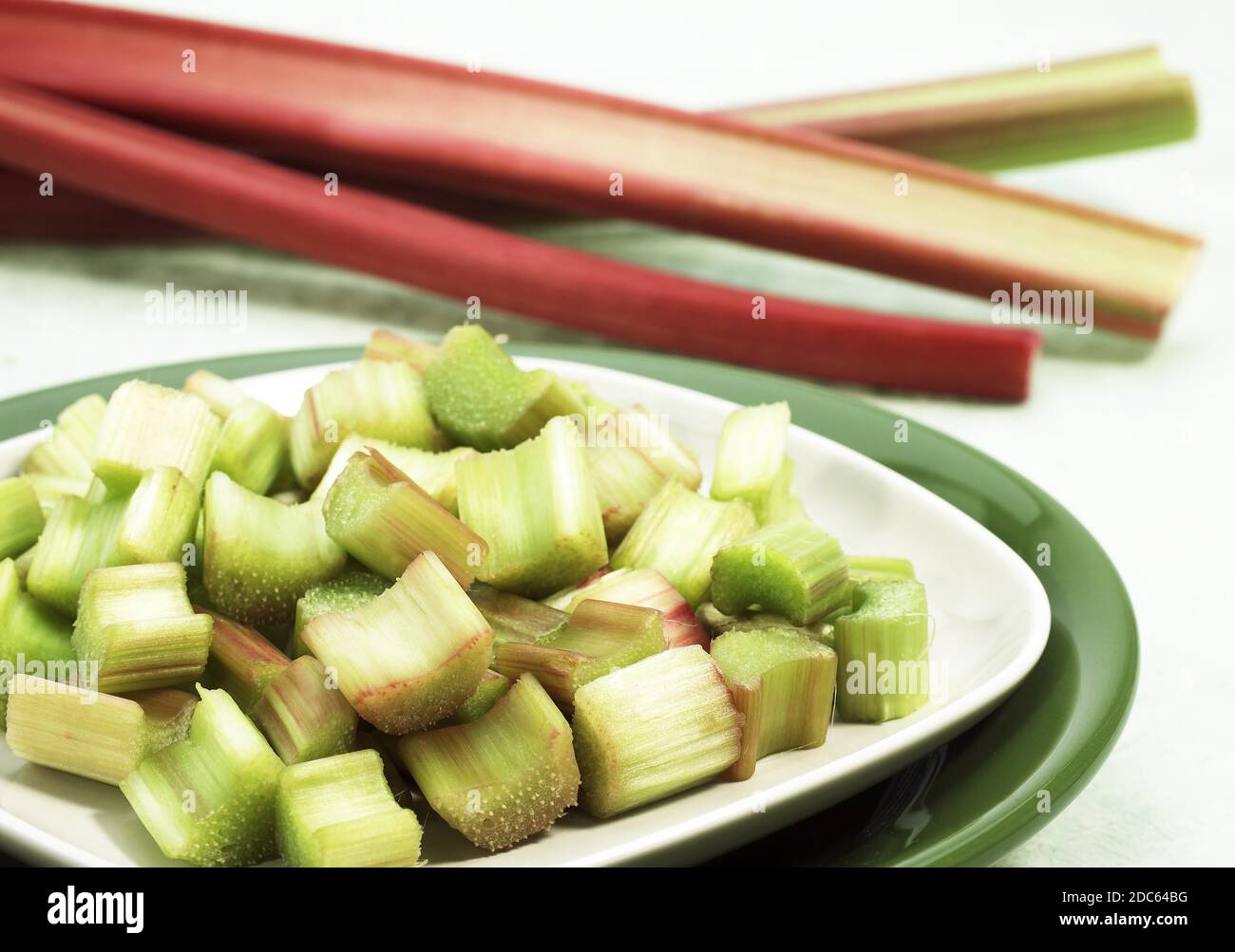 RHUBARB rheum rhaponticum AGAINST WHITE BACKGROUND Stock Photo - Alamy