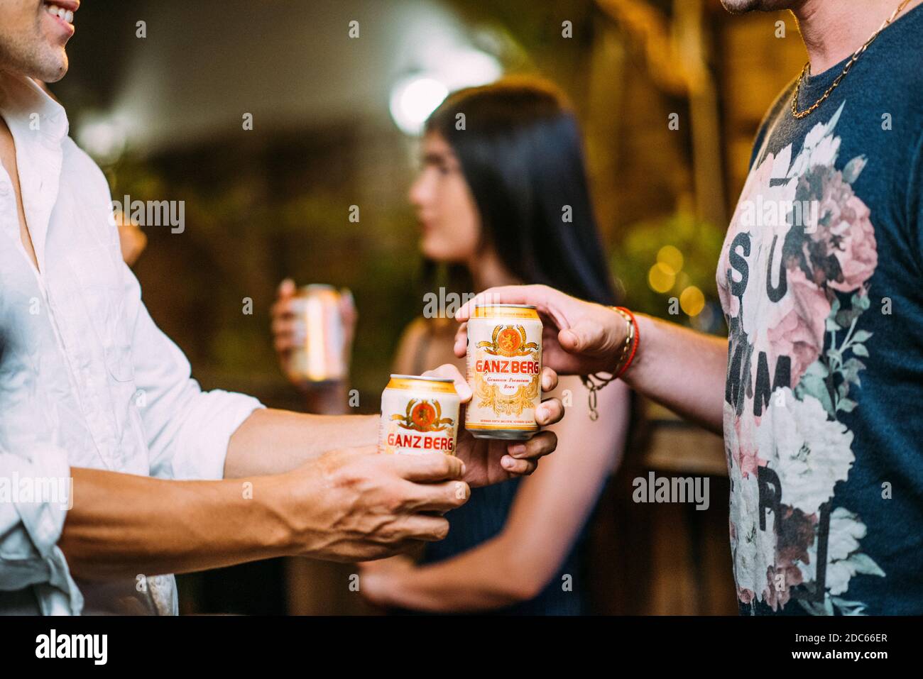 Party beer with friends drinking German beer and toasting beer at ...